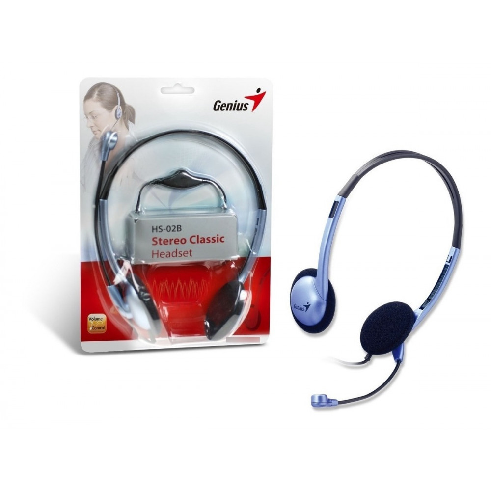 HEADSET GENIUS HS-02B AZUL AJUSTABLE CON MICROFONO