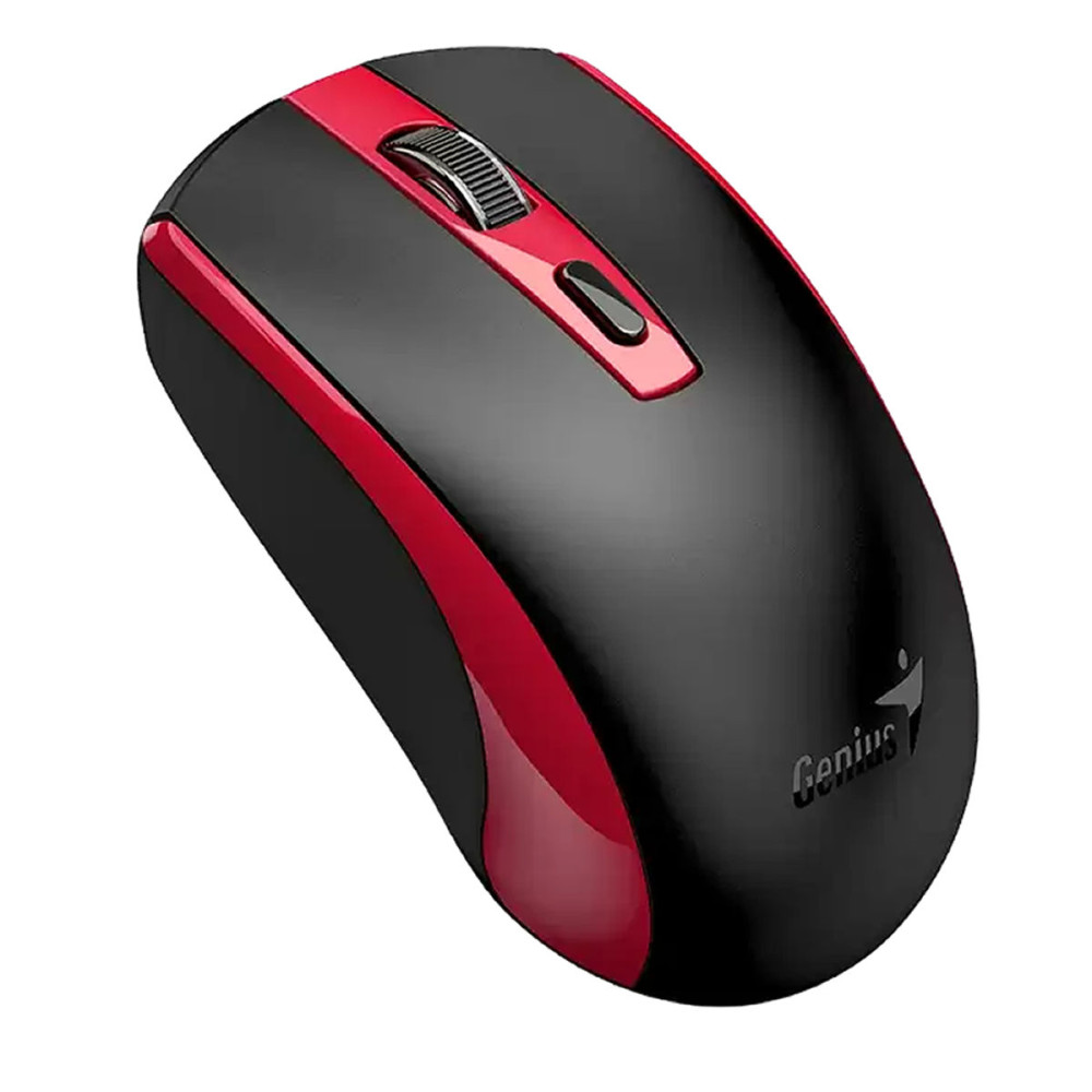 MOUSE INALAMBRICO RECARGABLE ROJO GENIUS ECO-8150 WIRELESS 4BOTONES 1200DPU